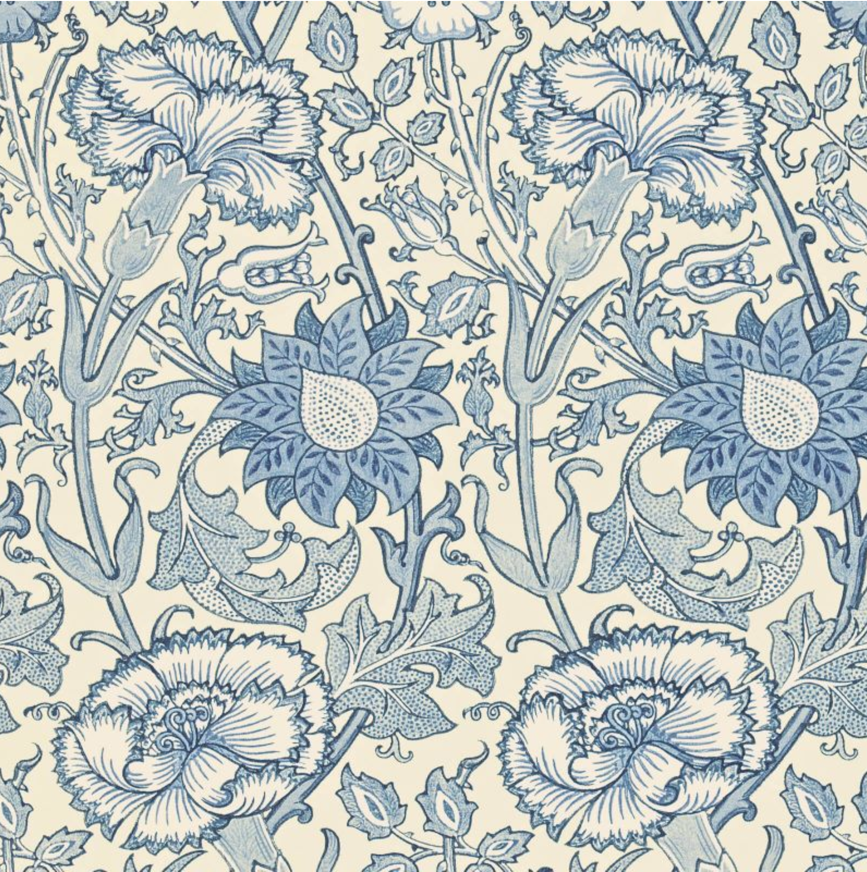 Carta da parati “Pink & Rose” blu catalogo Morris & Friends a metraggi ...