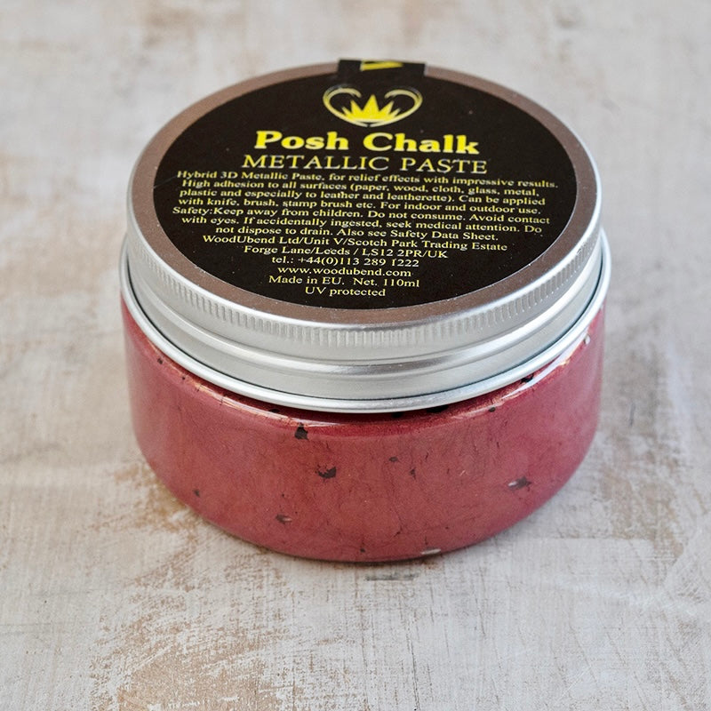 Pasta metallizzata Posh Chalk "Red Alizarin" 110ml WoodUbend – Magic Paint